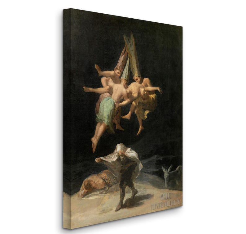 Francisco Goya : Witches' Flight (1797) Canvas Gallery Wrapped or ...