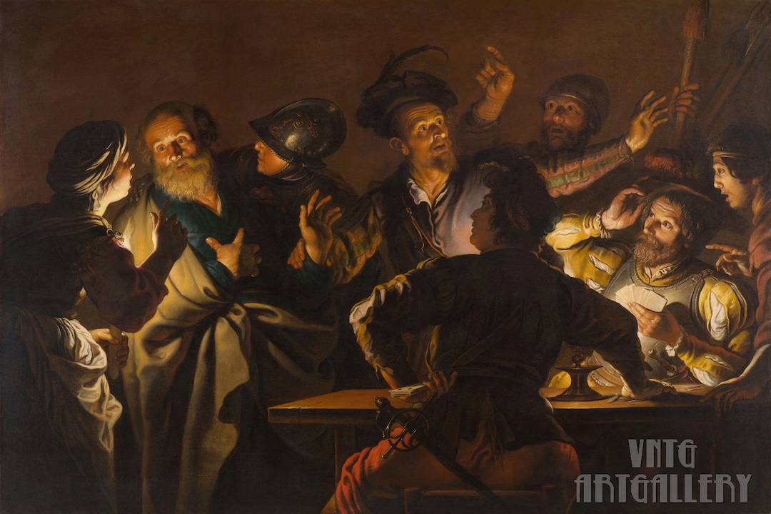 Caravaggio : the Denial of Saint Peter 1610 Canvas Gallery Wrapped or ...