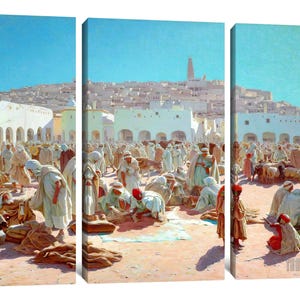 Thomas Frederick Mason Sheard : African Bazaar Scene (1896) Canvas ...