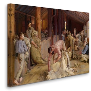 Tom Roberts : Shearing the Rams 1890 Canvas Gallery Wrapped or Framed ...
