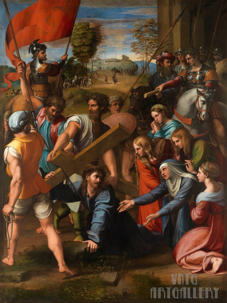 Raphael : Christ Falling on the Way to Calvary 1514 Canvas - Etsy