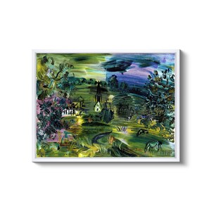 Raoul Dufy : Landscape With Houses and Livestock (1935) Canvas Gallery ...