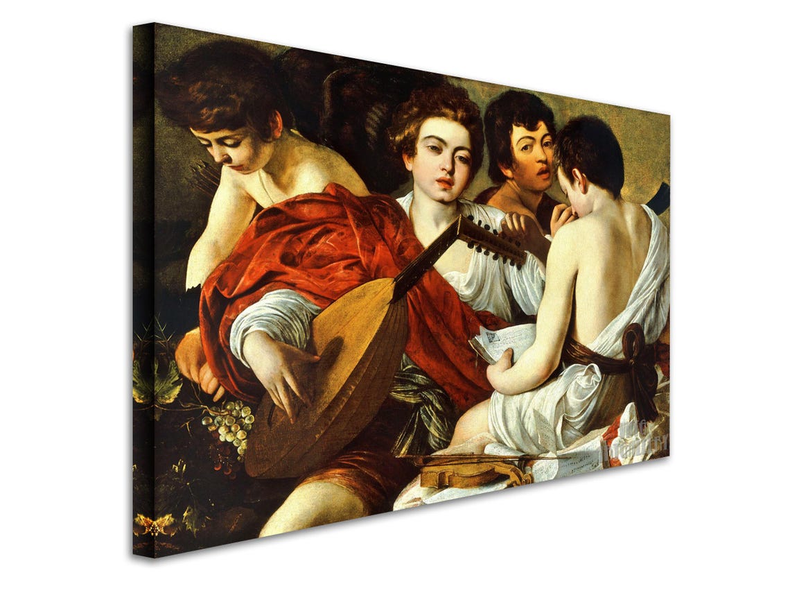 Caravaggio : the Musicians (1595) Canvas Gallery Wrapped or Framed ...