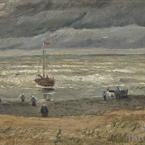1st Oil Painting by Van Gogh : Beach at Scheveningen in Stormy Weather ...