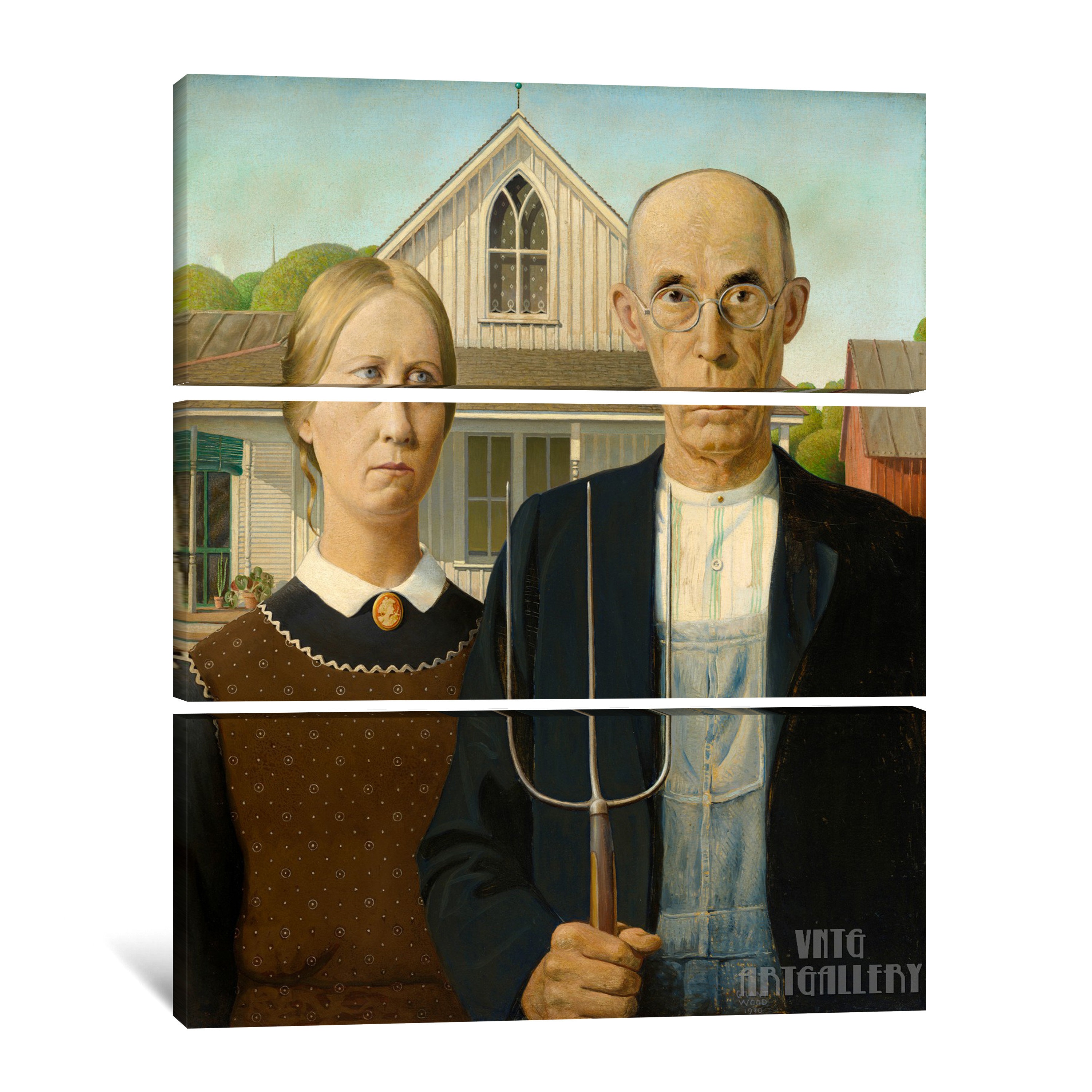 Grant Wood : American Gothic 1930 Canvas Gallery Wrapped or - Etsy