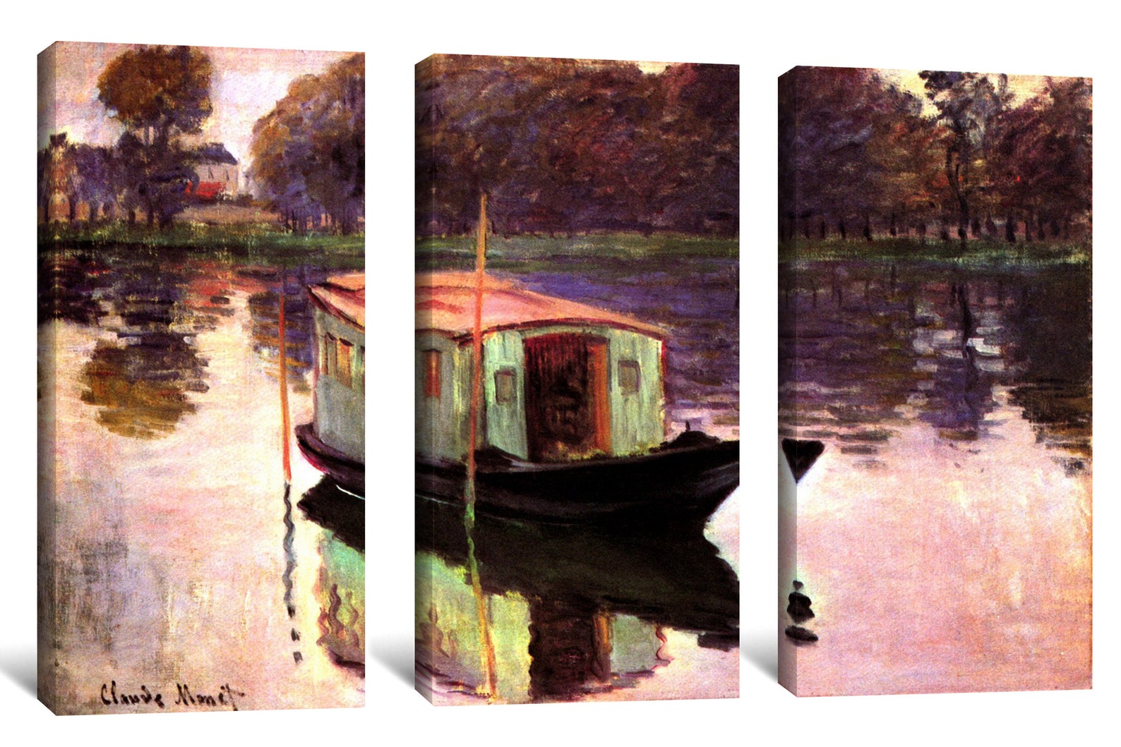Claude Monet : the Studio Boat 1874 Canvas Gallery Wrapped | Etsy
