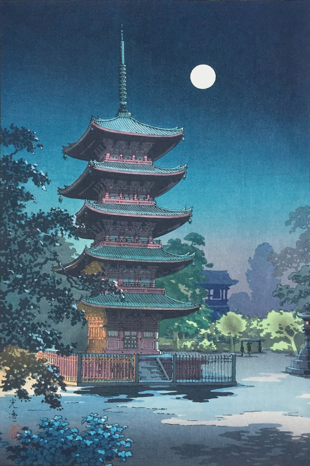 Tsuchiya Koitsu 1870-1949 Asakusa Kinryusan Canvas Gallery Wrapped or ...