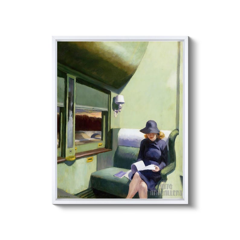 Edward Hopper : Compartment C Car 193 (1938) Canvas Gallery Wrapped or ...