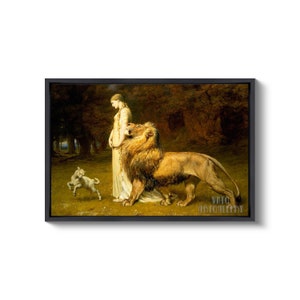 Briton Rivière : Una and the Lion 1880 Gallery Wrapped or Framed Giclee ...