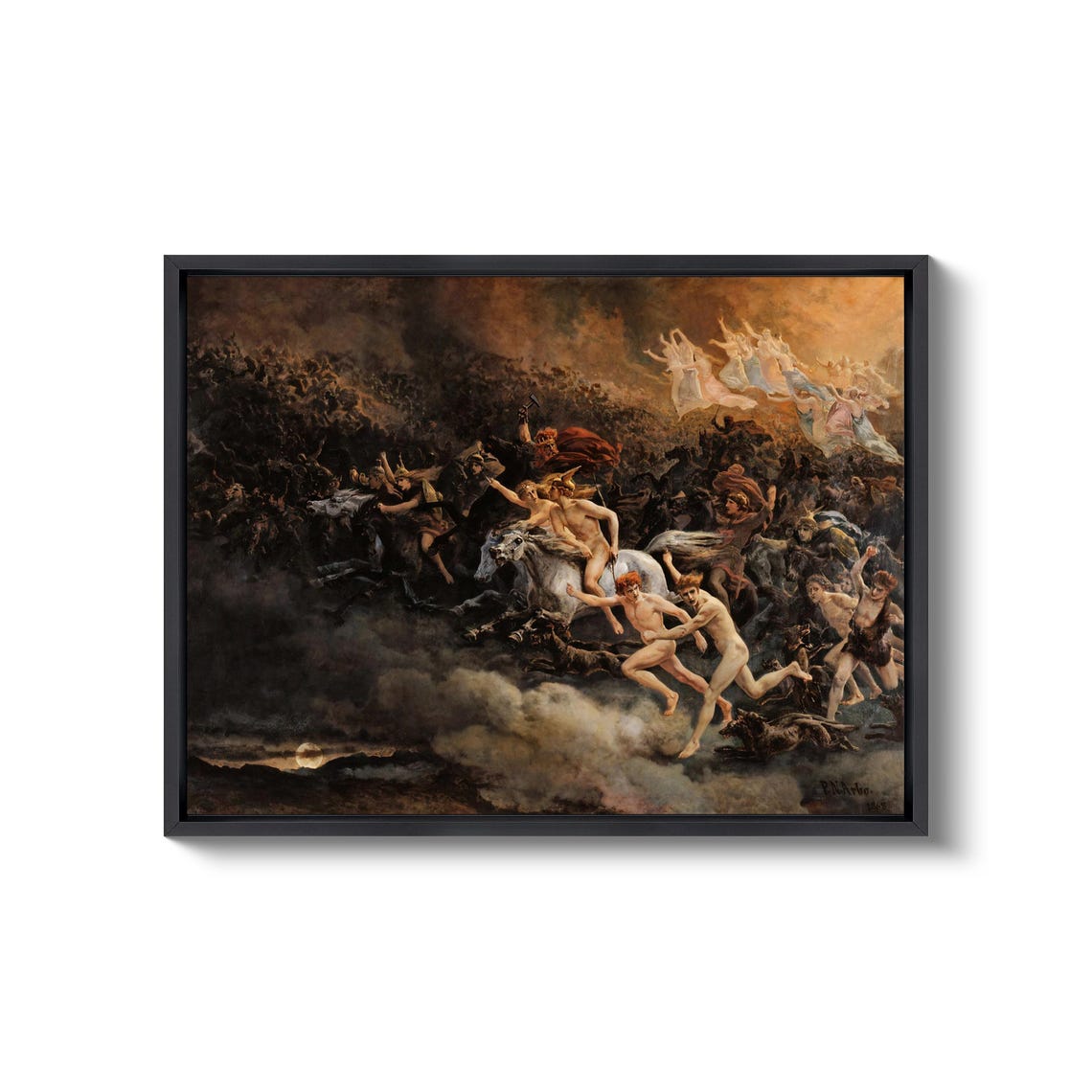 Peter Nicolai Arbo : the Wild Hunt of Odin (Åsgårdsreien) (1868) Canvas ...