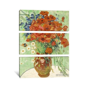 Vincent Van Gogh : Daisies and Poppies 1890 Canvas Gallery Wrapped or ...