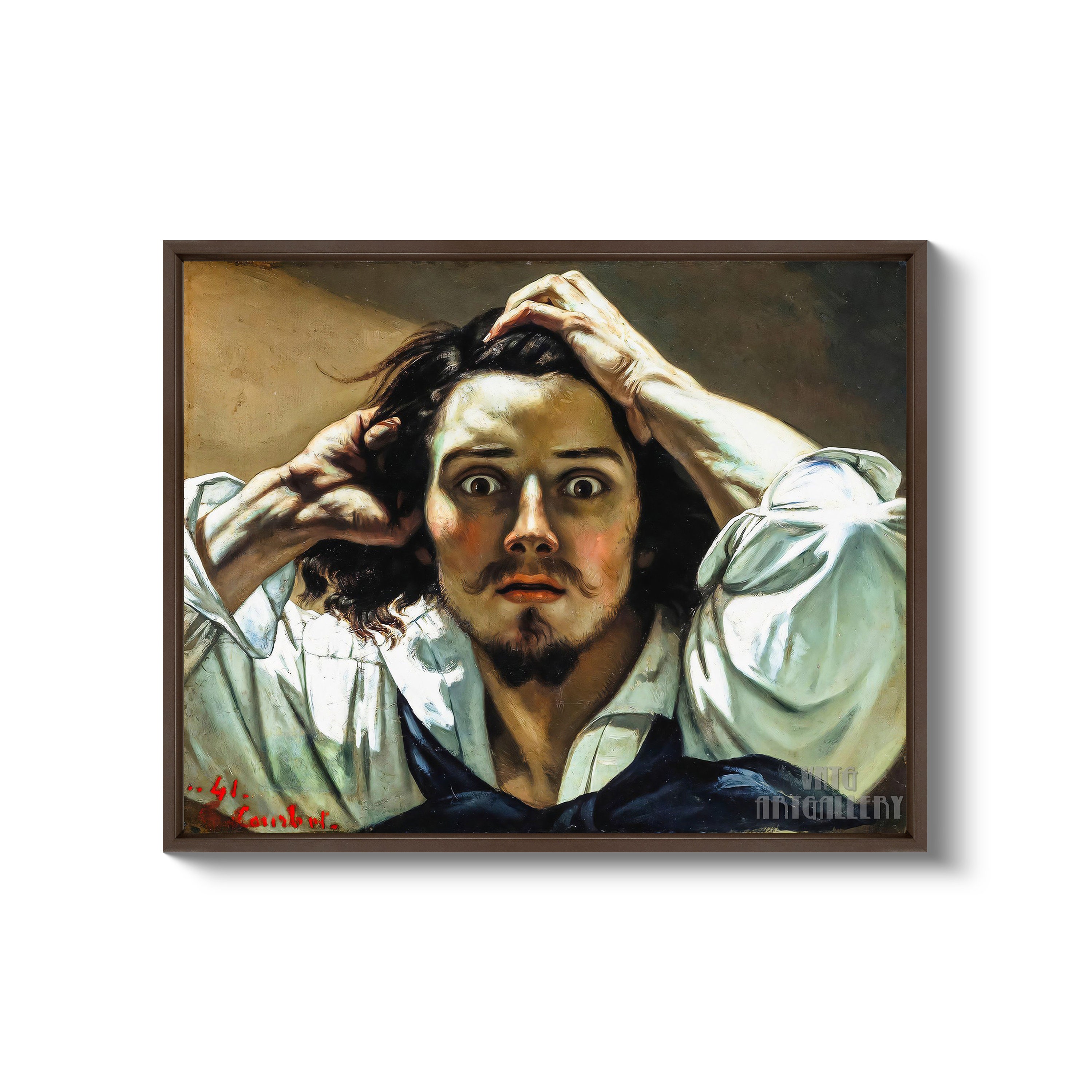 Gustave Courbet : the Desperate Man (1844) Canvas Gallery Wrapped or ...