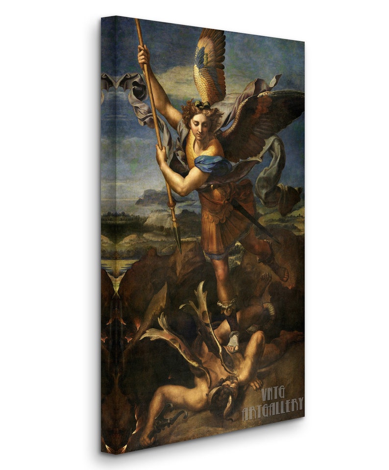 Raphael : Saint Michael Vanquishing Satan 1518 Canvas - Etsy