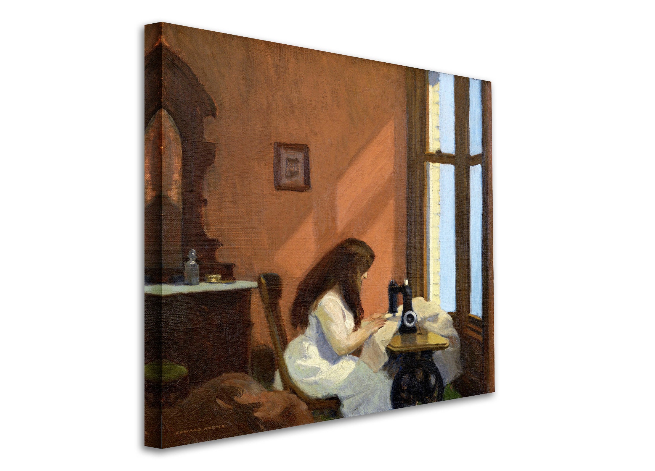 Edward Hopper : Girl at a Sewing Machine 1921 Canvas Gallery - Etsy