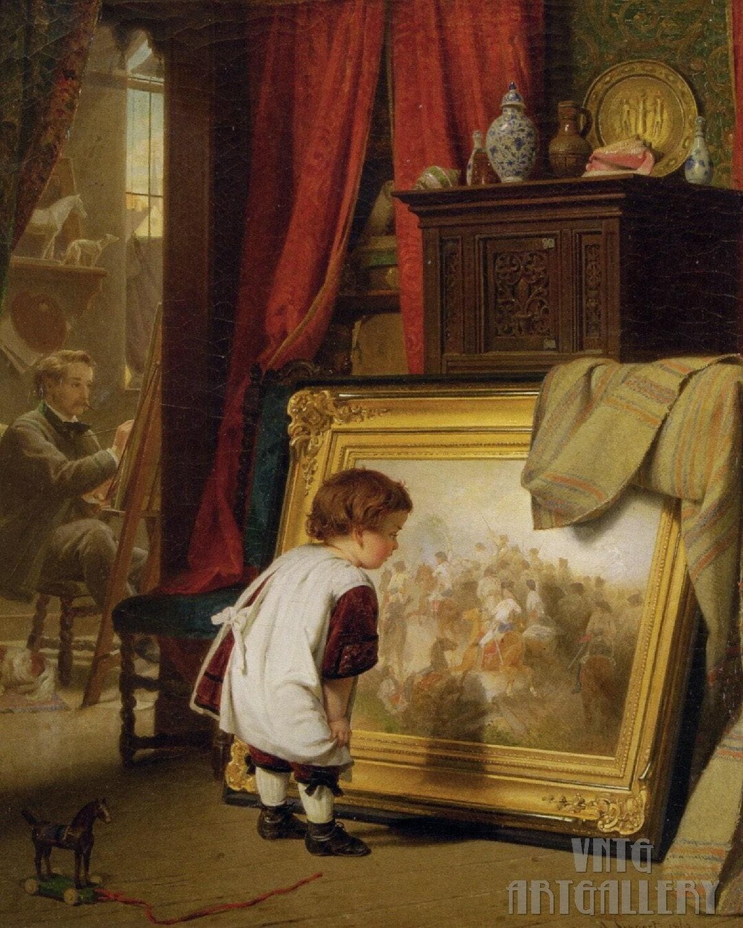 August Friedrich Siegert : the Little Art Connoisseur (1863) Canvas ...
