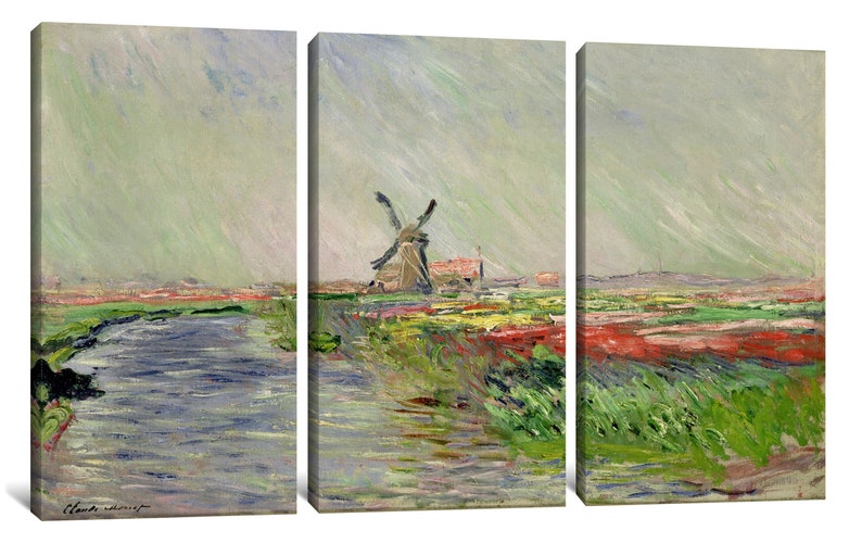Claude Monet : Tulip Field in Holland 1886 Canvas Gallery - Etsy