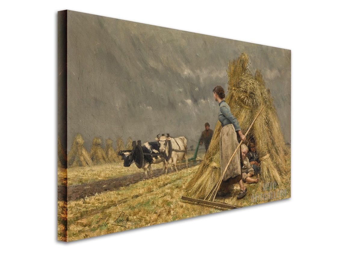 Emile Claus : the Haymakers 1896 Canvas Gallery Wrapped or - Etsy