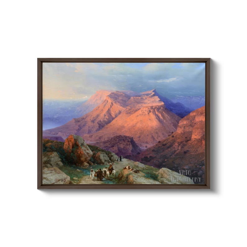 Ivan Aivazovsky : Aul Gunib in Dagestan (1869) Canvas Gallery Wrapped ...