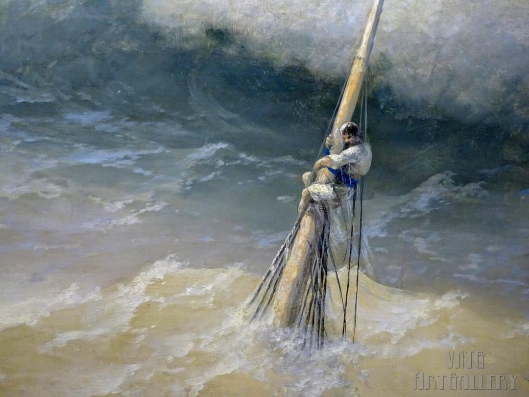 Ivan Aivazovsky : Storm on the Azov Sea in April 1886 Canvas Gallery ...