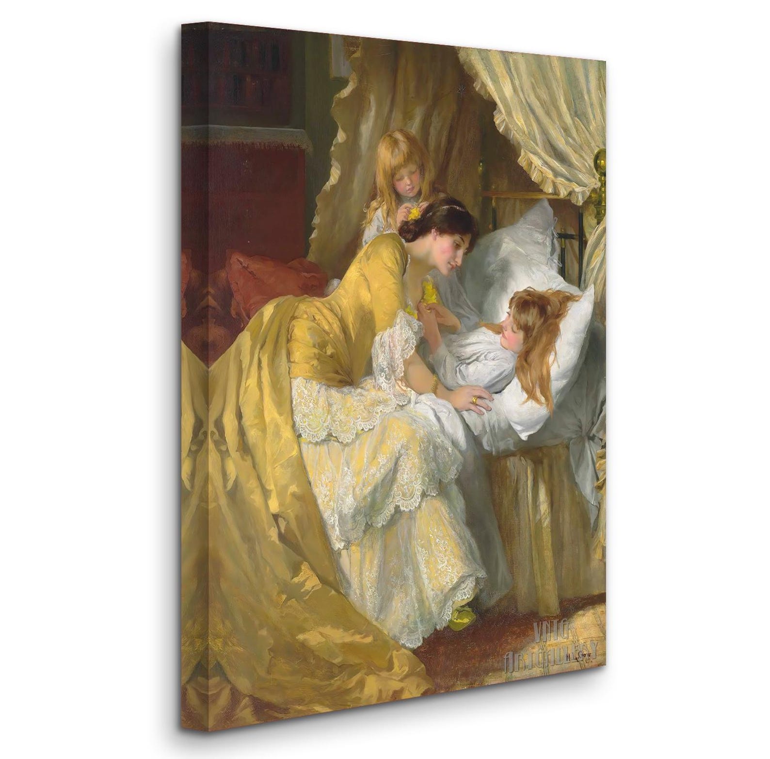Mary Lightbody Gow : A Kiss Goodnight (1884) Canvas Gallery Wrapped or ...