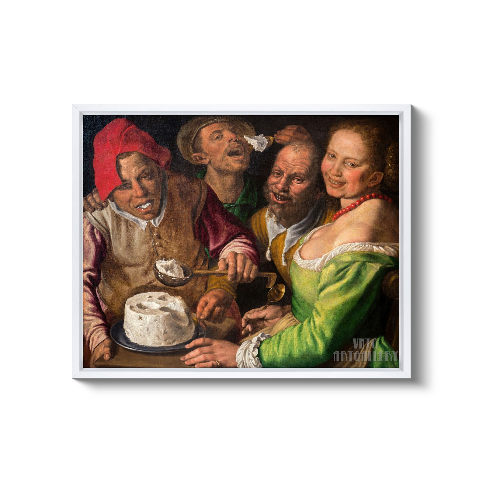 Vincenzo Campi : the Ricotta Eaters 1585 Canvas Gallery - Etsy