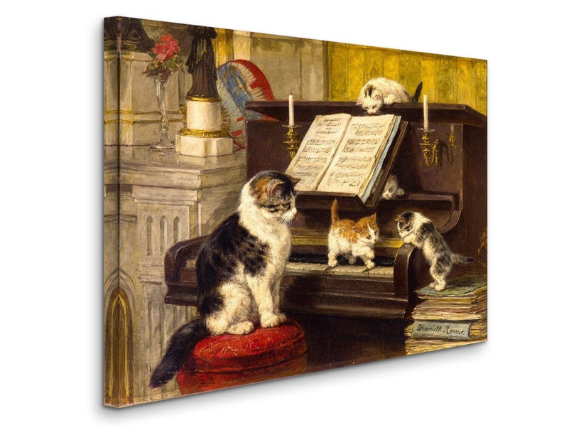 Henriette Ronner-knip the Piano Lesson 1897 Canvas | Etsy