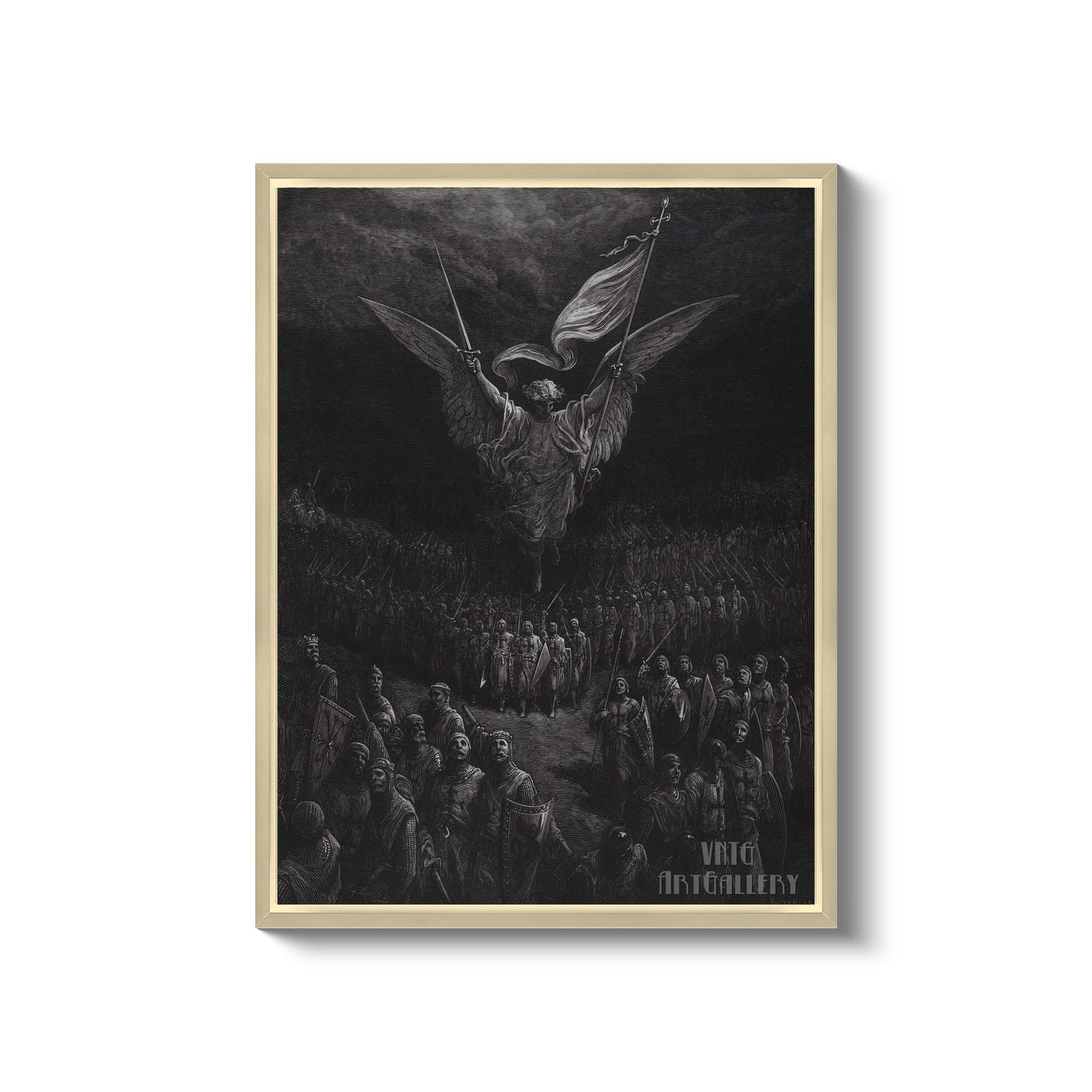 Gustave Doré : an Angel Leading the Crusaders to Jerusalem (date ...