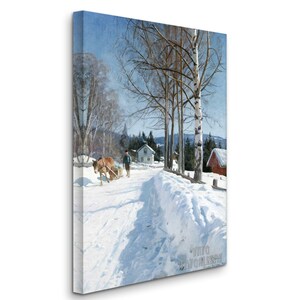 Peder Mørk Mønsted : Winter Landscape, Odnes-valdres 1931 Canvas ...