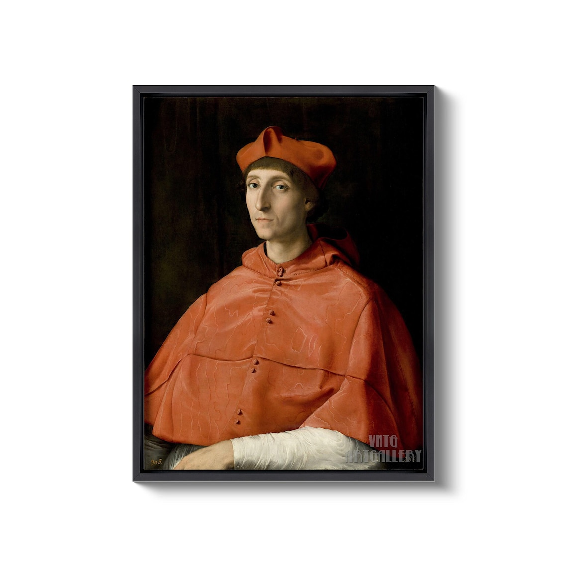 Raphael : Portrait of a Cardinal (1510) Canvas Gallery Wrapped or ...