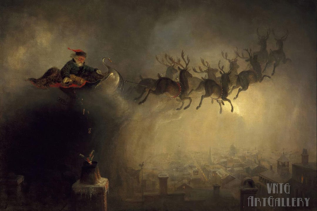 William Holbrook Beard : Santa Claus (1862) Canvas Gallery Wrapped or ...