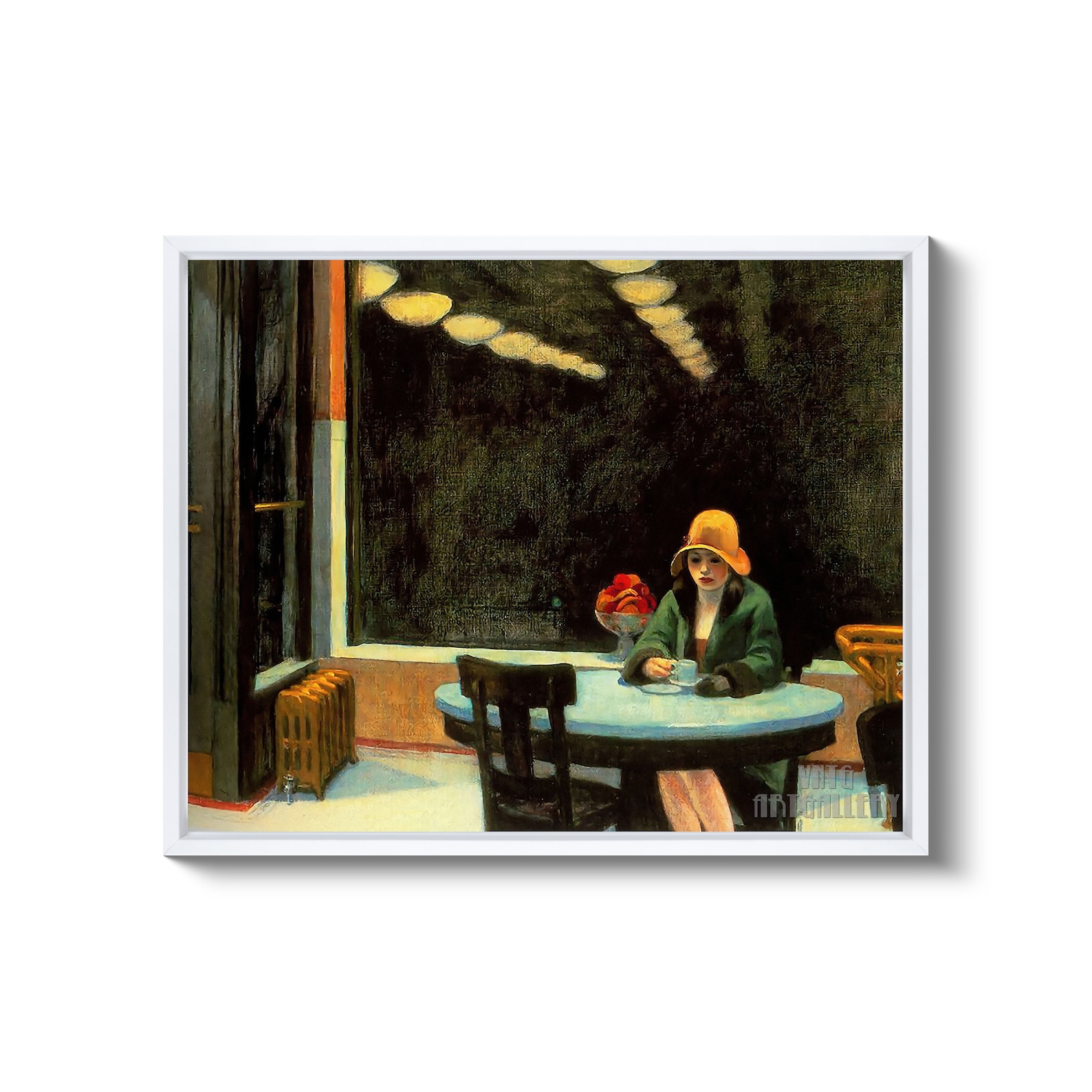 Edward Hopper : Automat 1927 Canvas Gallery Wrapped or Framed Giclee ...