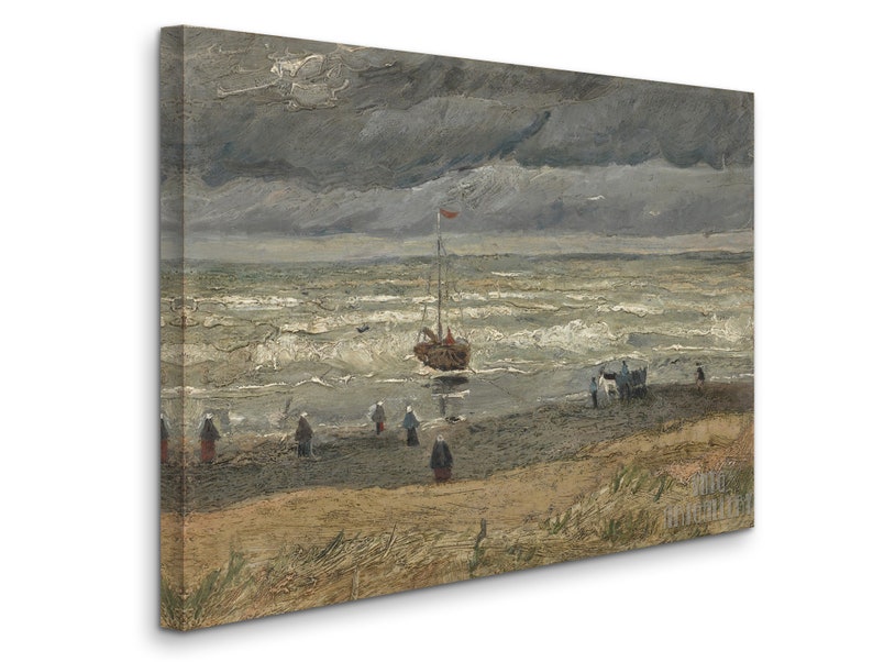 1st Oil Painting by Van Gogh : Beach at Scheveningen in Stormy - Etsy