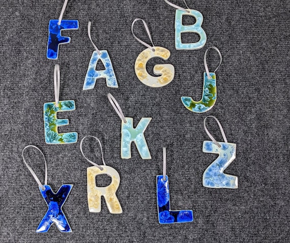 Ceramic Alphabet Letter Ornament - Etsy