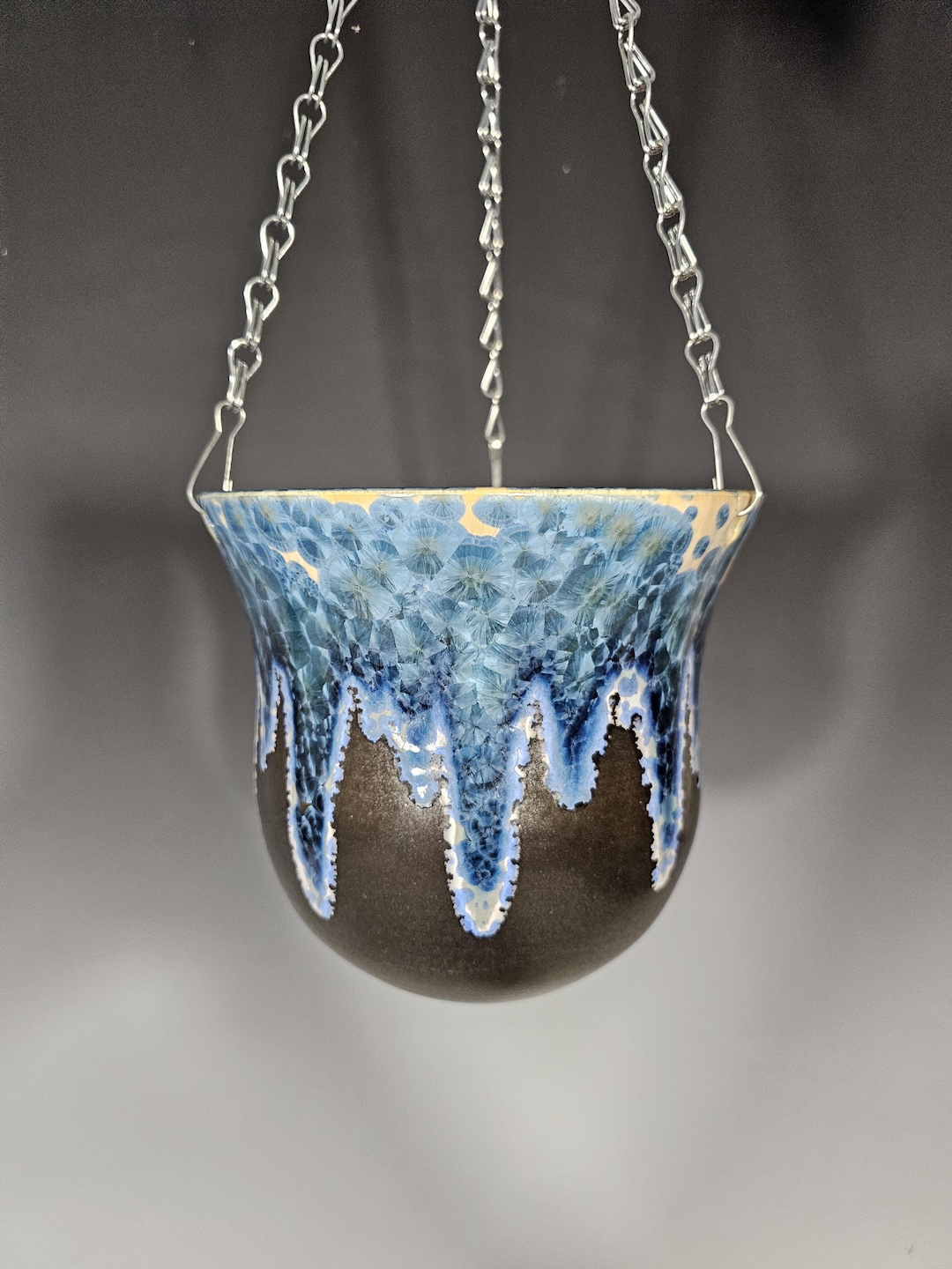 Hanging Planter, Handmade Pottery, Crystalline Glazed - Etsy