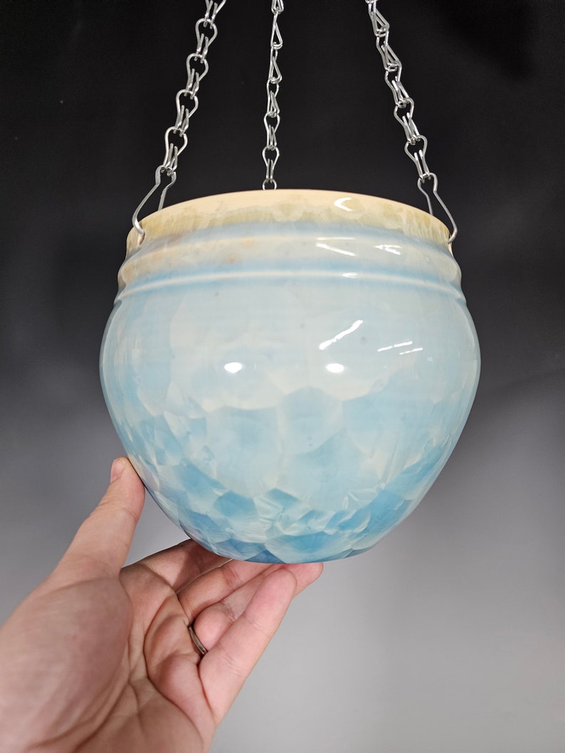 Outdoor Hanging Planter, Handmade Pottery, Crystalline Glazed - Etsy