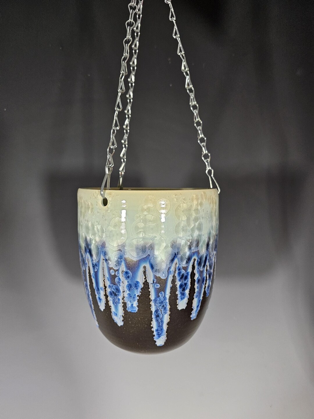Outdoor/indoor Hanging Planter, Handmade Pottery, Crystalline Glazed - Etsy