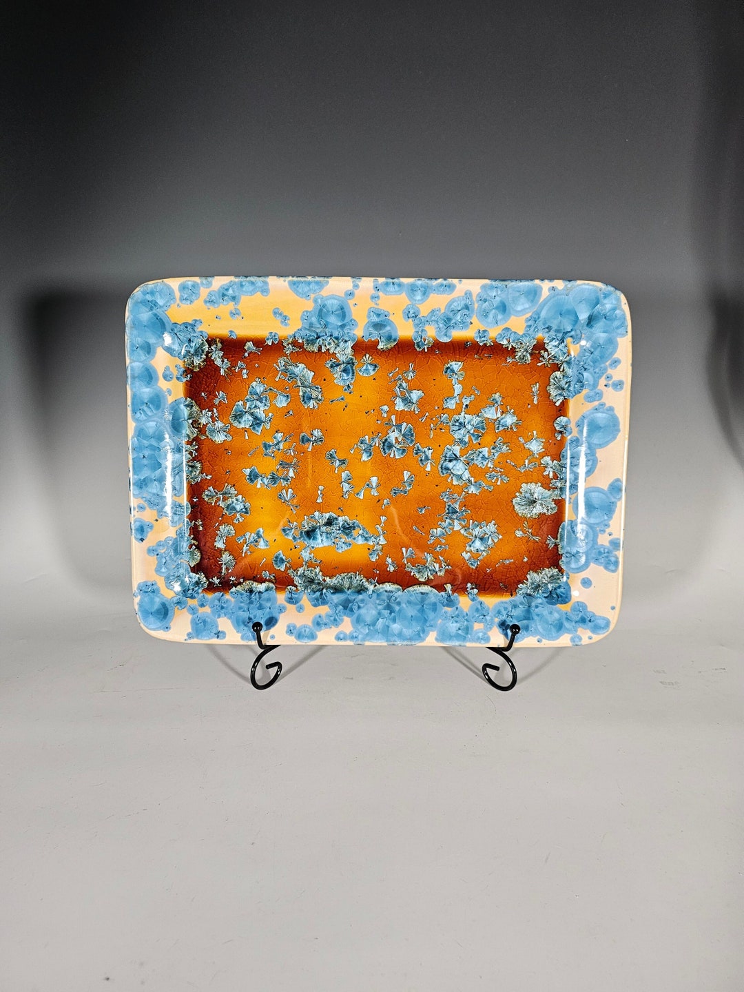 Ceramic Tray, Crystalline Glazed, Handmade Pottery, Rectangle Tray - Etsy