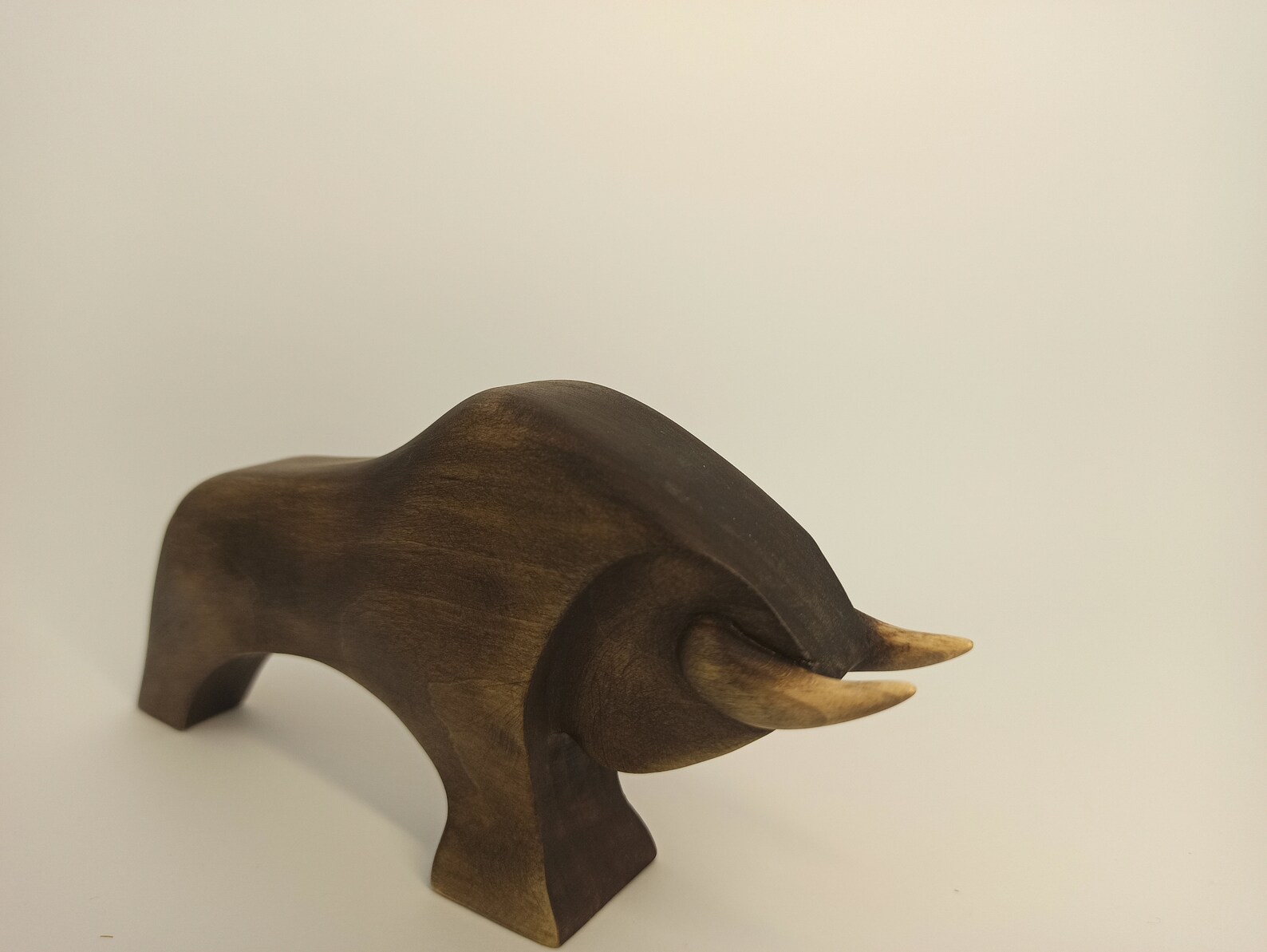 Bull statuette 3.4 Wooden bull Sculpture art Wood | Etsy