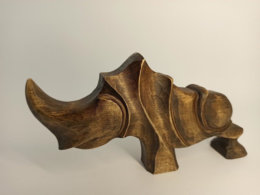 Rhinoceros Gifts 4, Wood Carving, Rhinoceros Figurine, Personalized ...