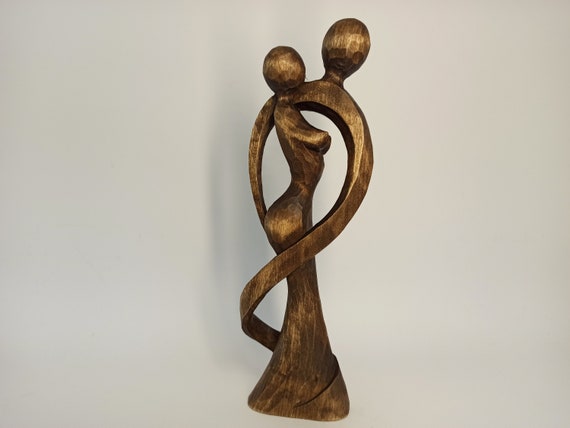 Couple Sculpture 8.7 Wood Carving Handmade Sculpture | Etsy
