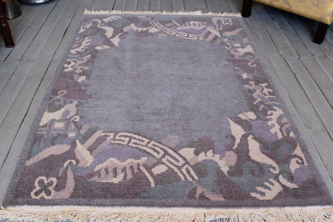 Scandinavian Gray-purple Wool Rug, Modern Handwoven Carpet,eclectic ...