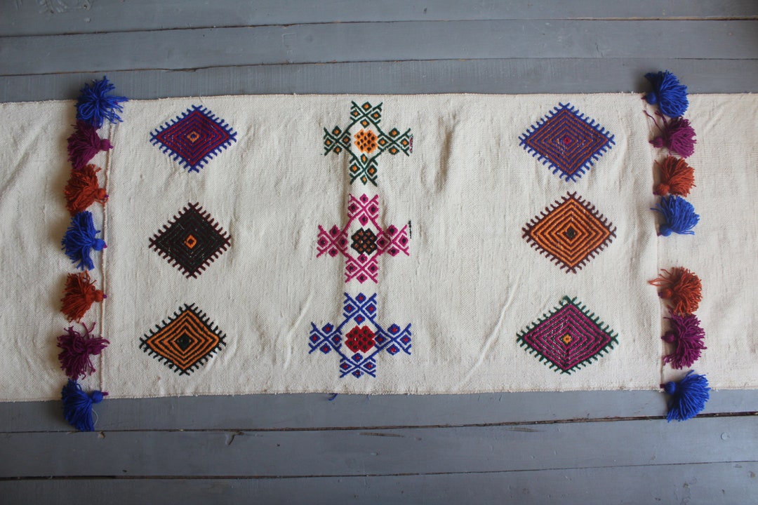 2'x7'7" Ft Vintage Kilim Throw, Cotton Kilim Throw,ethnic Kilim Throw ...