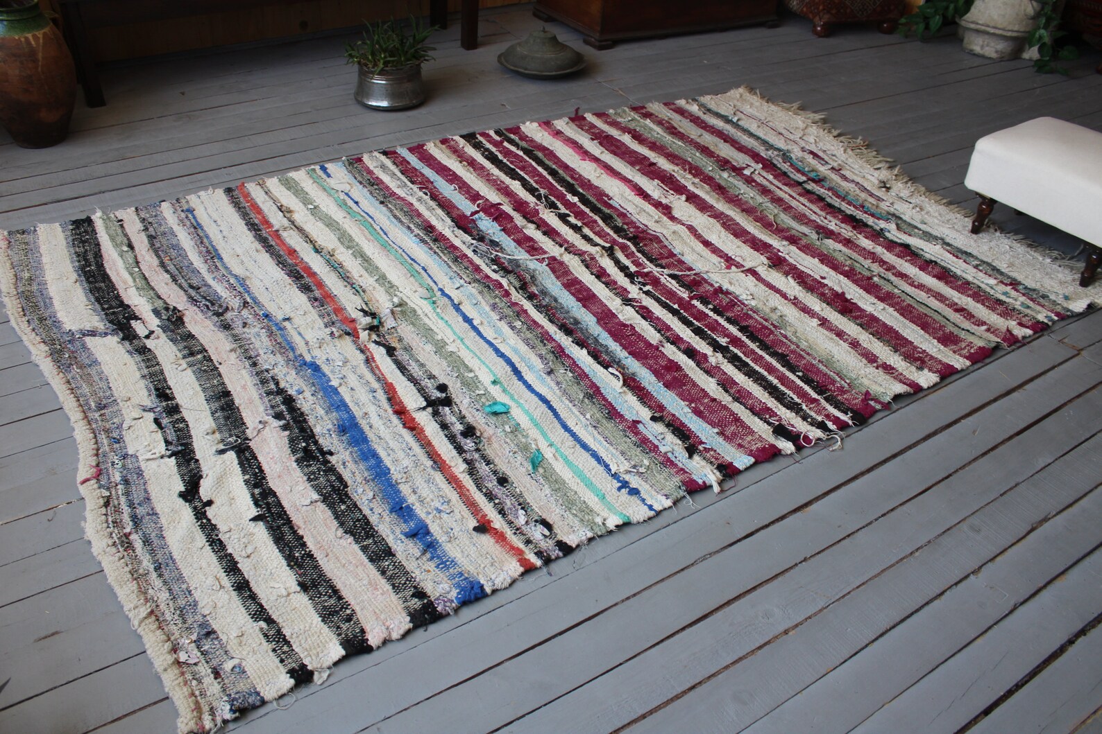 5'3x8'4 Ft Vintage RAG RUG Ethnic Rag - Etsy