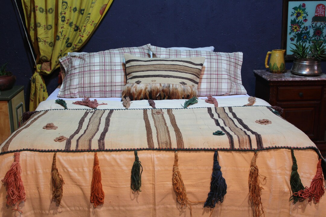 Vintage Natural Wool Throw,tribal Bohemian Handwoven Wool Ethnic ...