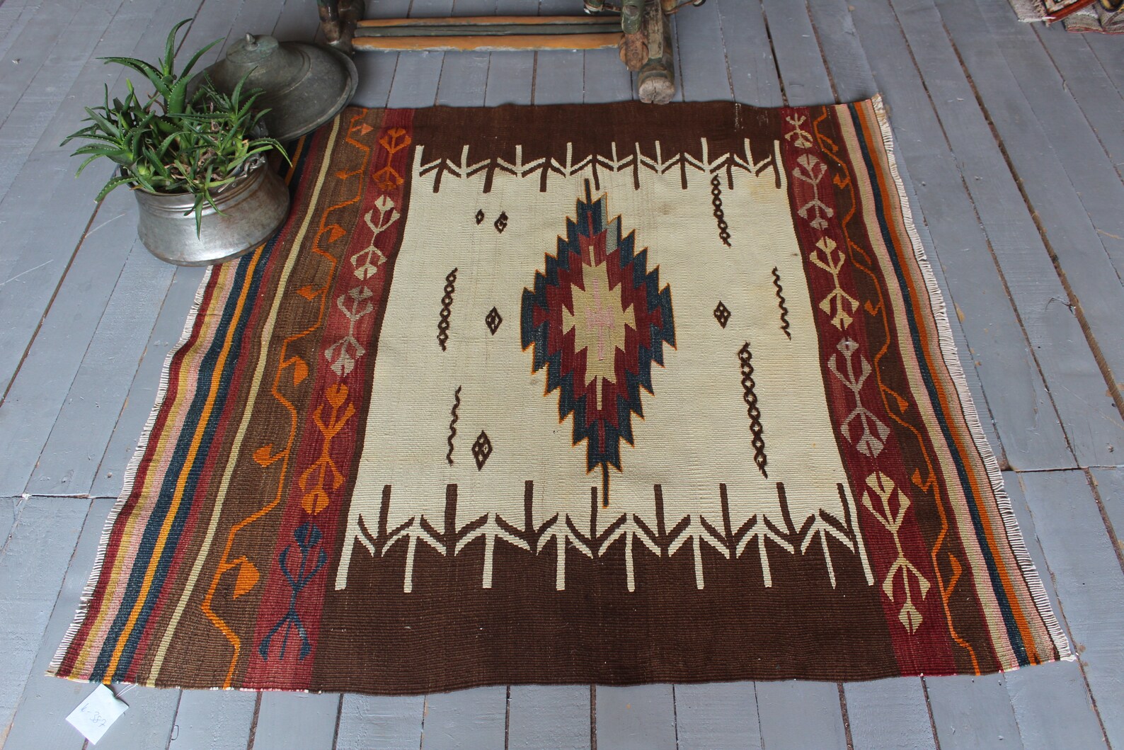 3'6x3'8 ft Vintage Aztec Design Kilim | Etsy