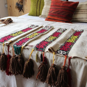 28x99 Inch Ethnic Throw, Bohemian,handmade,cross Stitch,fringed Throw ...