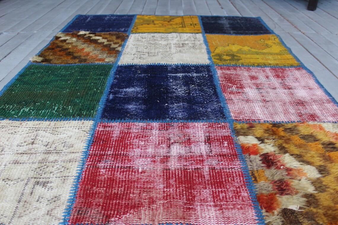 Multicoloured Handmade Patchwork Rug Ethnic Decorative Rug - Etsy