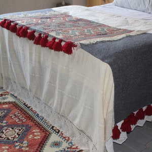 24x89 Inch Blue-red Ethnic Kilim Throw, Bohemian Throw, Turkish Kilim ...