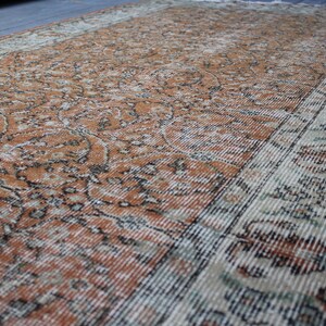 Vintage Oushak Rug ,rust and Beige Rug , 3'9 X 6'9 Vintage, Low Piled ...