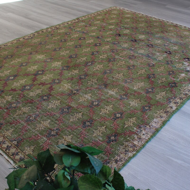 Pink and Green Rug - Etsy